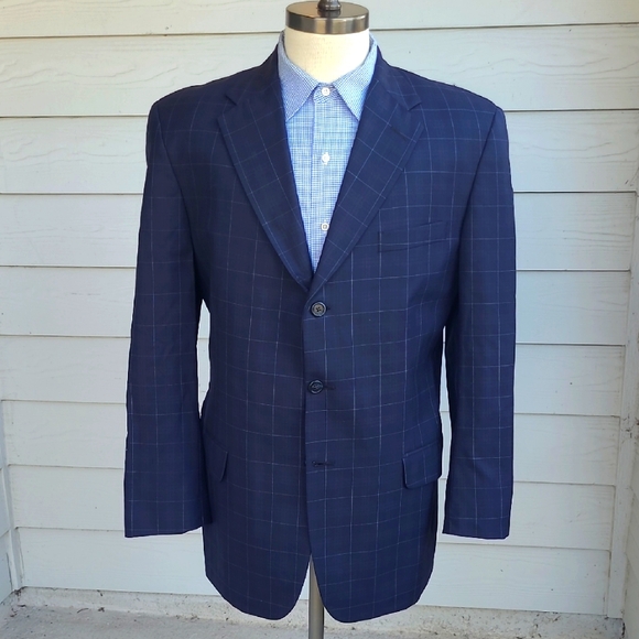 Aquascutum London | Suits & Blazers | Aquascutum Dark Navy Windowpane ...